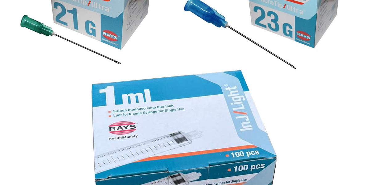 1ml luer lock 23g 21g hypodermic needles for injection — RayMed