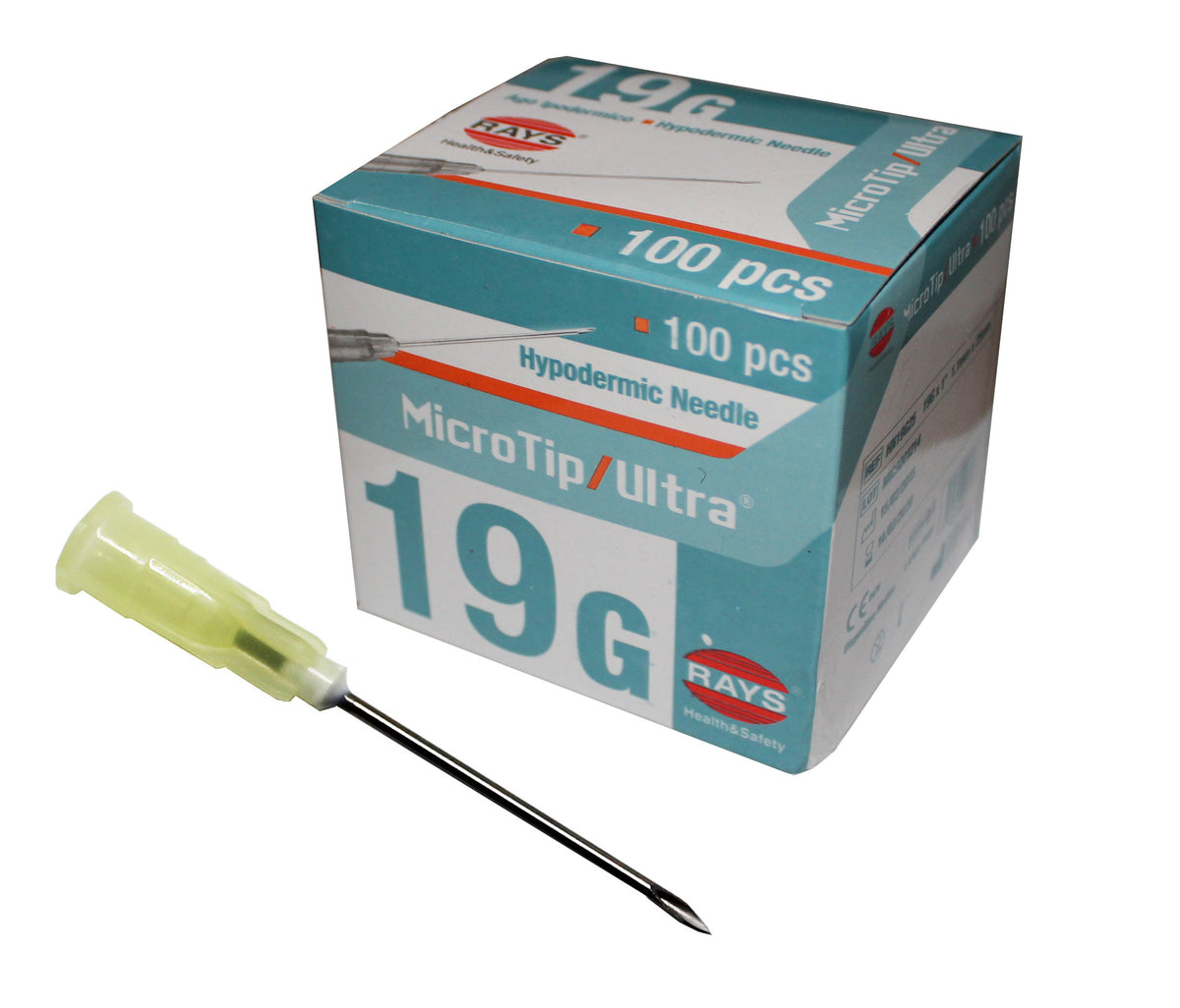19G Hypodermic Needle (1.1mm x 25mm) Ivory (19G X 1.0" inch) Rays Micr ...